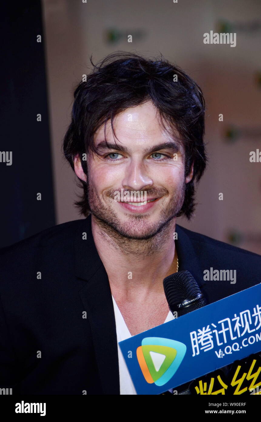 American actor Ian Somerhalder smiles at an exclusive interview by ...