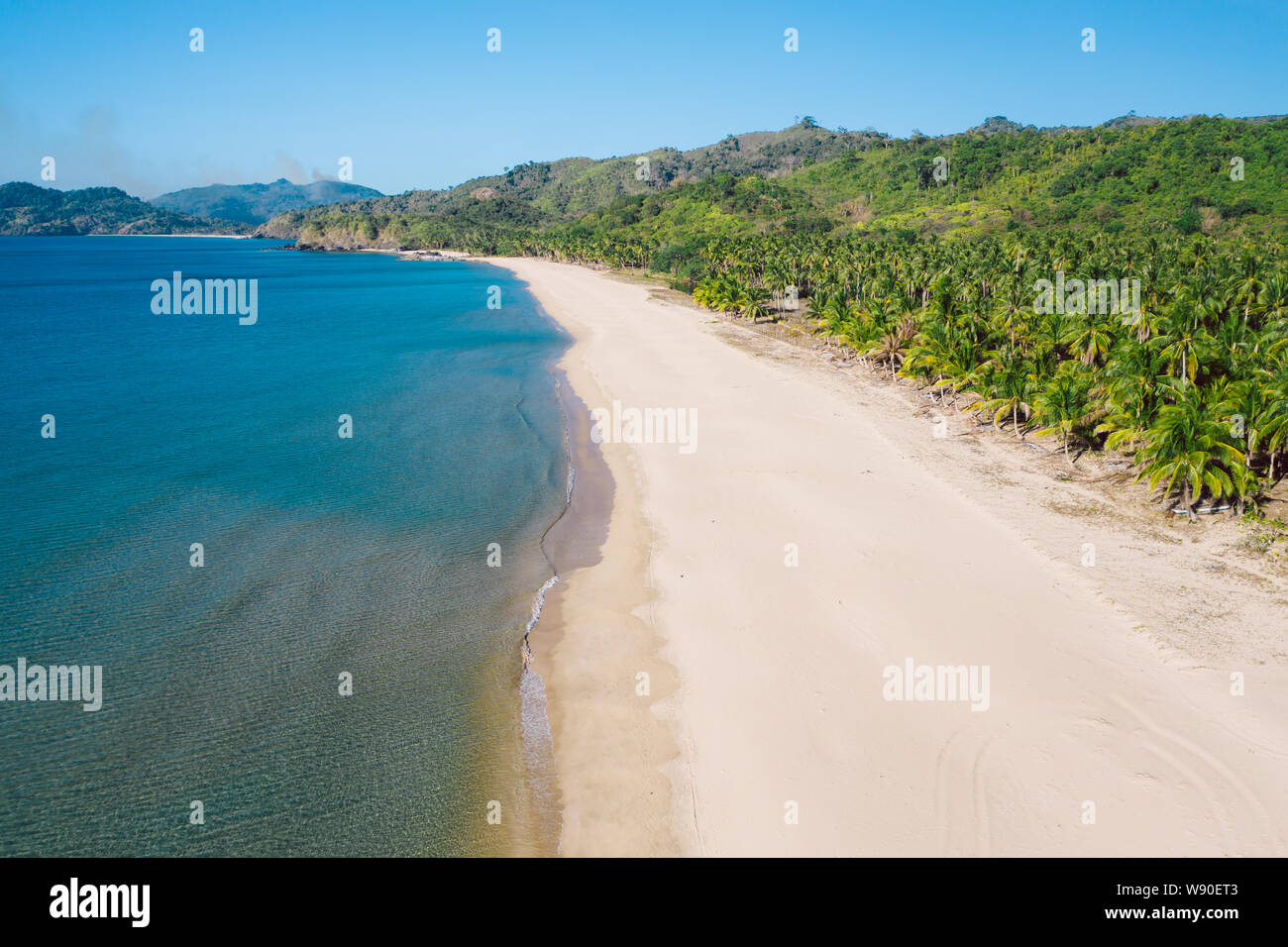 Amazing aerial view of Duli beach on Palawan, Philippines Stock Photo ...