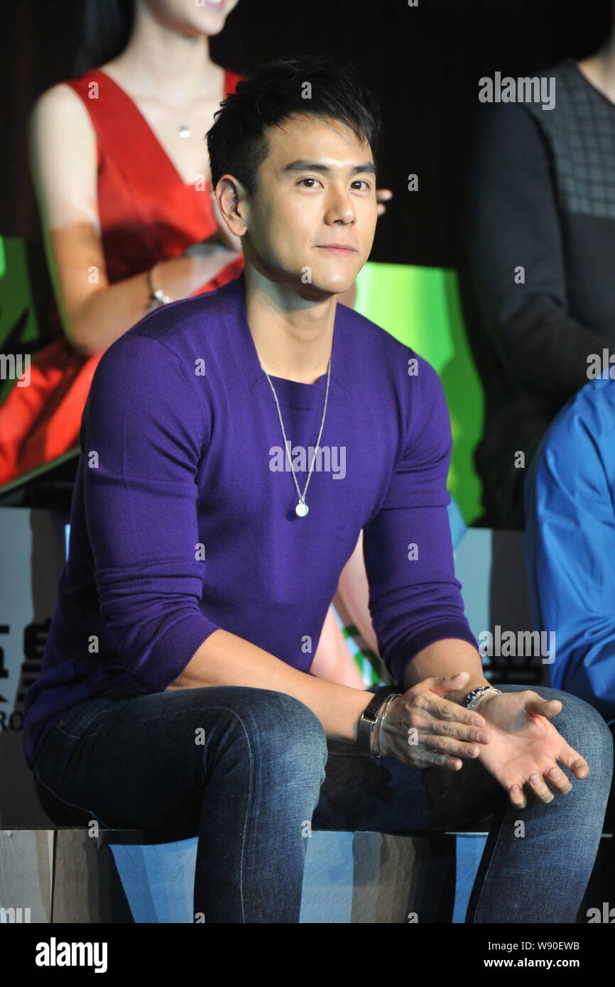 Taiwanese actor Eddie Peng poses during a press conference for his new ...