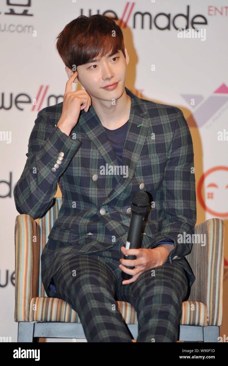 South Korean actor Lee Jong-suk attends a fan meeting in Beijing, China ...