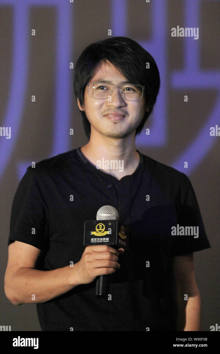Chinese writer and director Han Han smiles during a press conference ...
