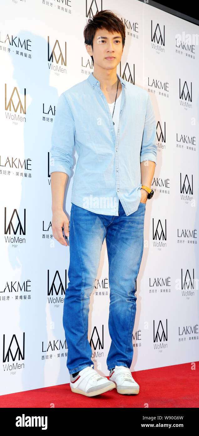 Taiwan-based Bruneian actor and singer Wu Chun poses at the opening ...