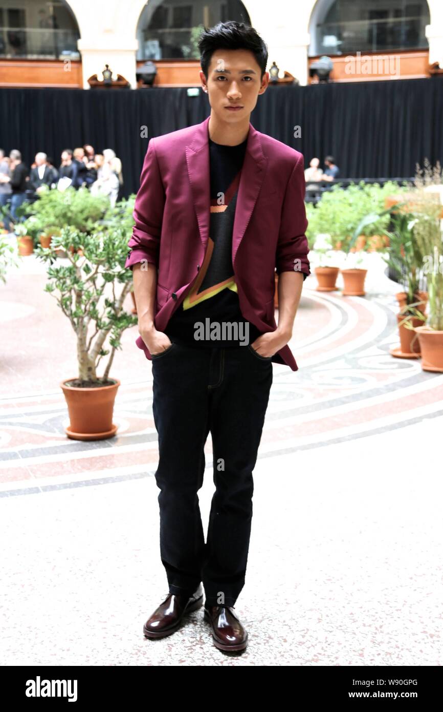 Chinese singer Wei Chen poses at Paul Smith Fashion Show during the ...
