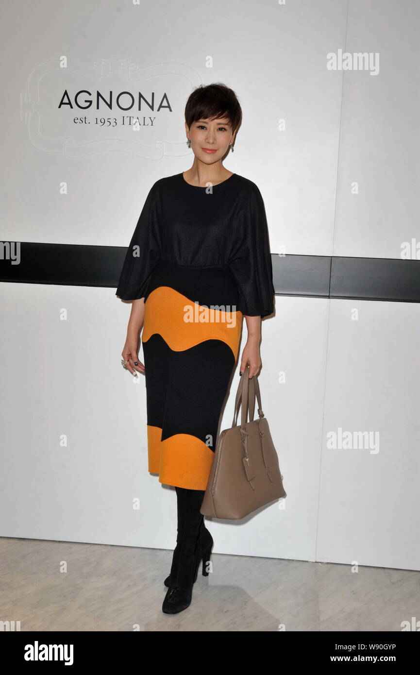 Chinese actress Hai Qing poses during the opening ceremony for Agnona's ...