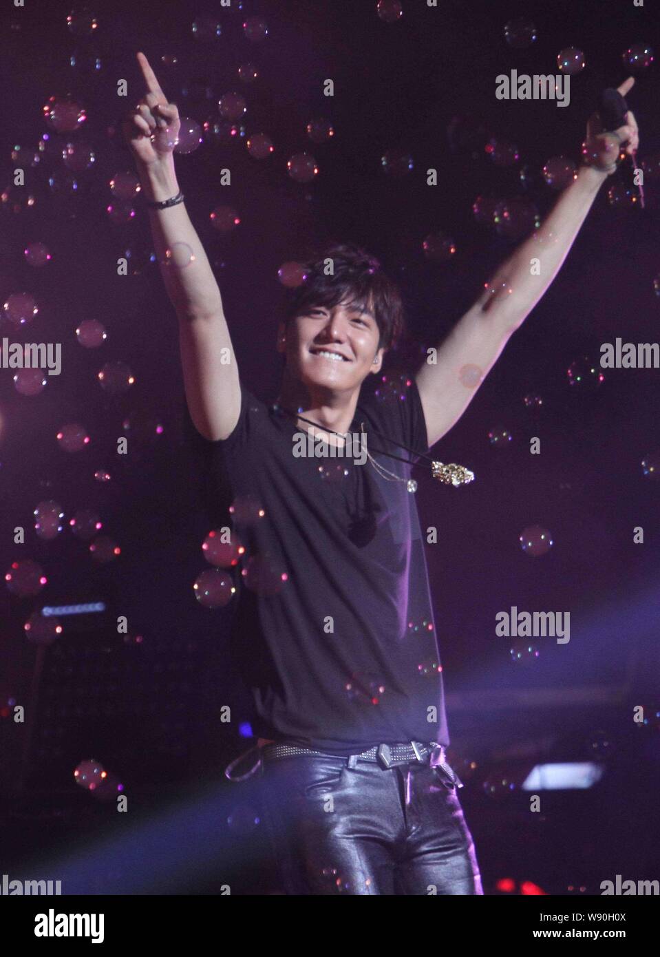 South Korean singer and actor Lee Min-ho performs during his concert in ...