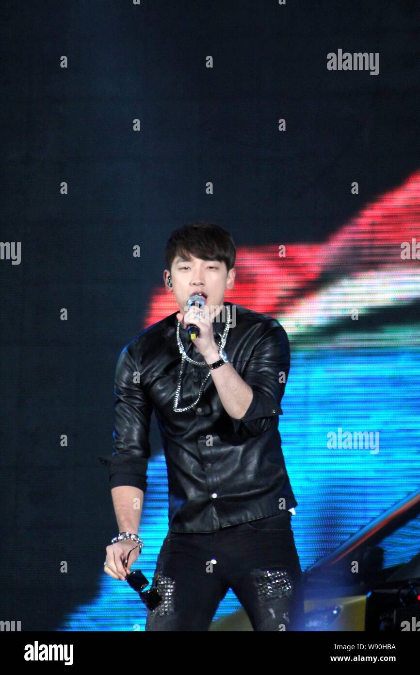South Korean actor and singer Rain performs at the Live Smart concert ...