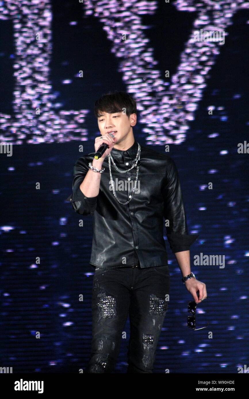 South Korean actor and singer Rain performs at the Live Smart concert ...