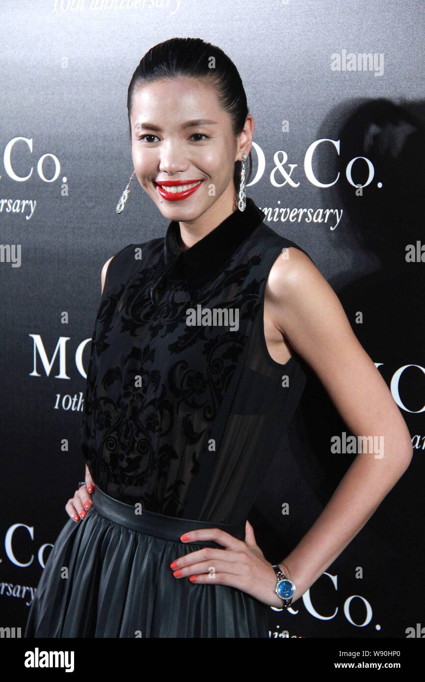Chinese TV hostess Linda Li Jing poses at a fashion event for the 10th ...