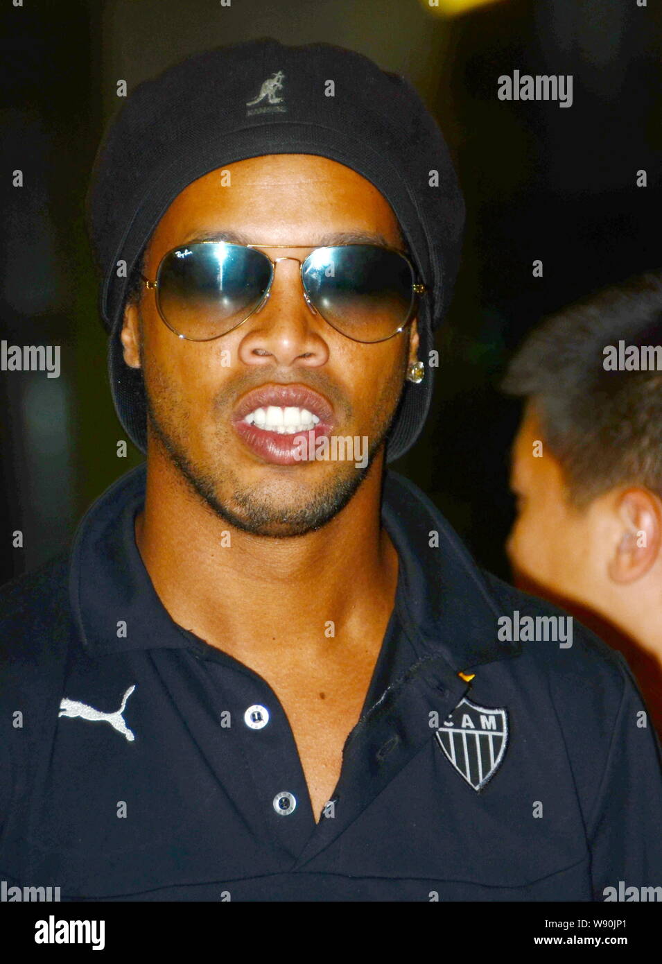 Brazilian football star Ronaldinho of Atletico Mineiro football club ...