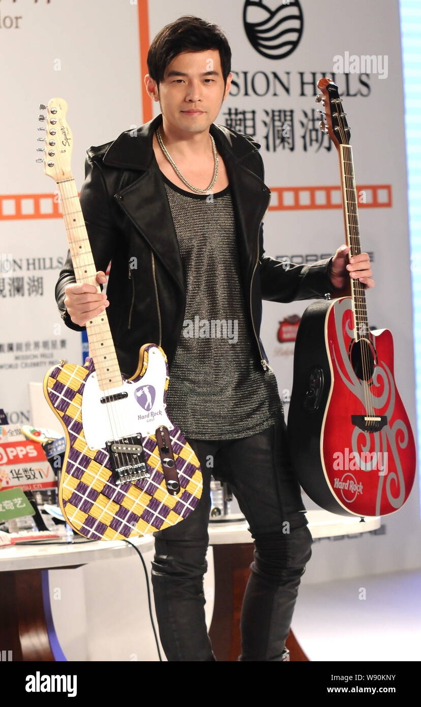 Taiwanese singer and actor Jay Chou poses during a press conference for ...