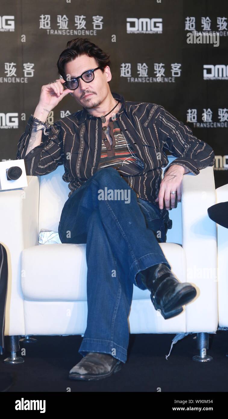 American actor Johnny Depp attends a press conference for his movie ...