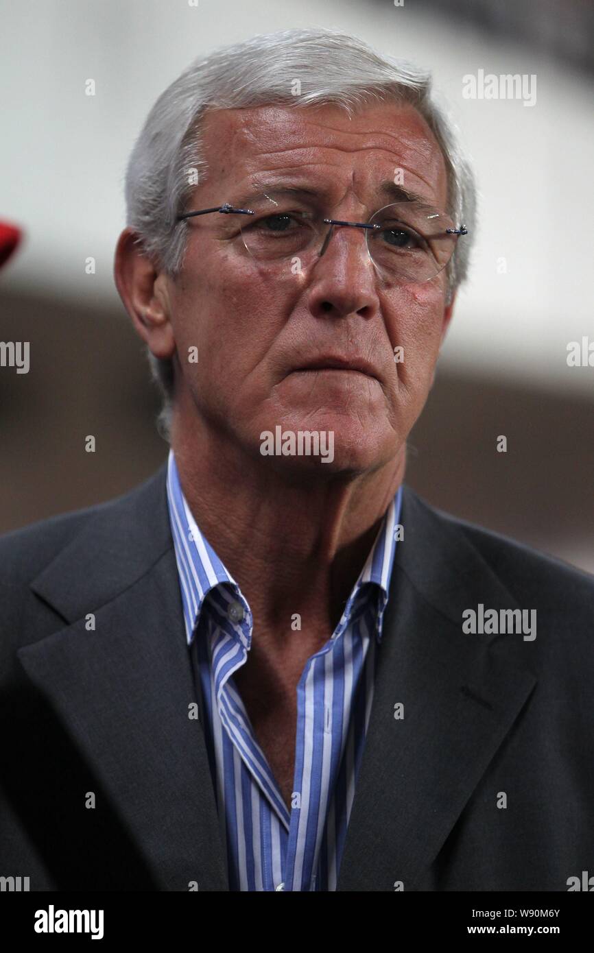 Italian soccer coach Marcello Lippi of Chinas Guangzhou Evergrande FC ...