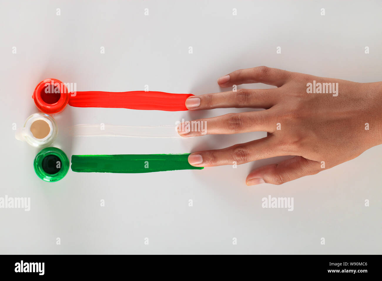 Person's hand painting an Indian Flag with watercolor paints Stock ...