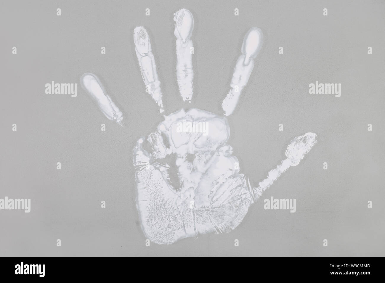 Close up of a white hand print Stock Photo - Alamy