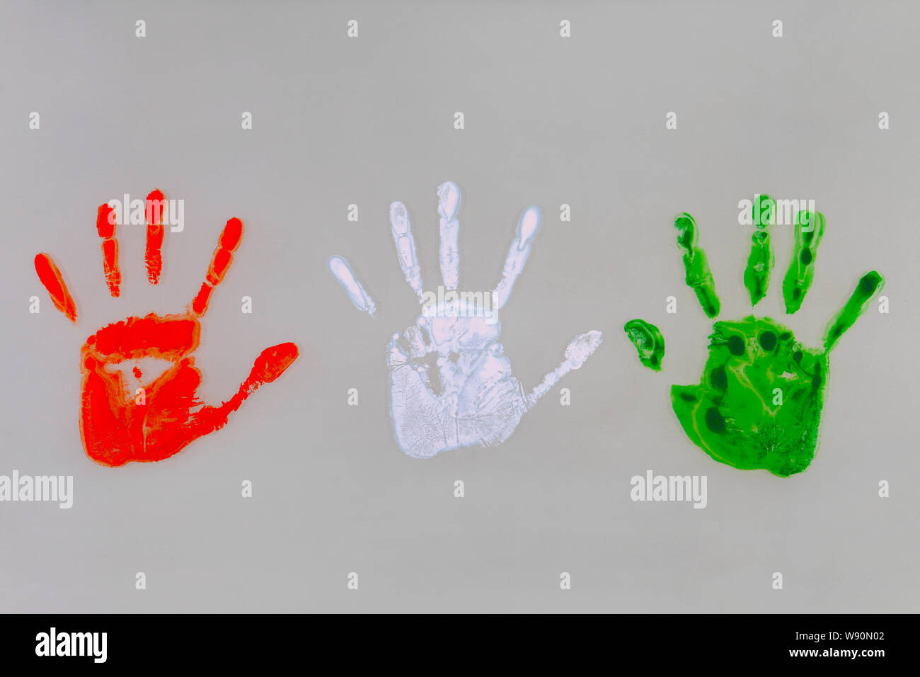 Hand prints representing an Indian Flag Stock Photo - Alamy