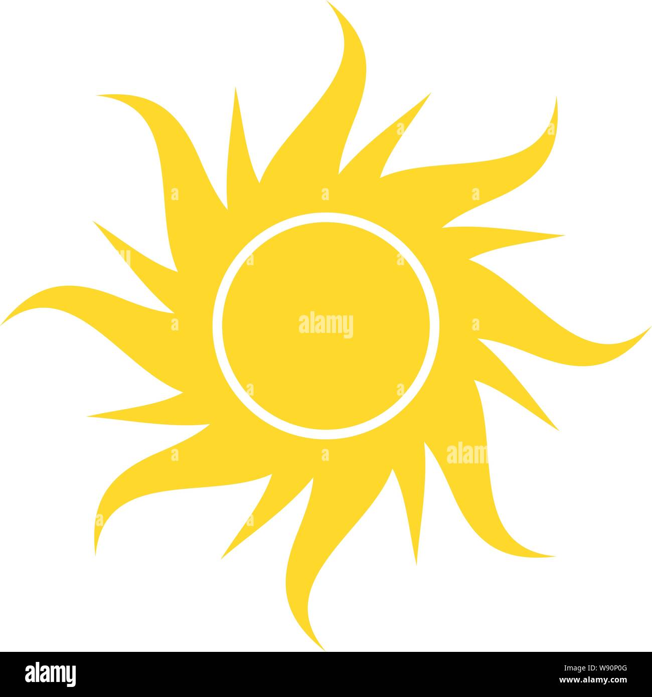Sun icon on white background for graphic and web design, Modern simple ...