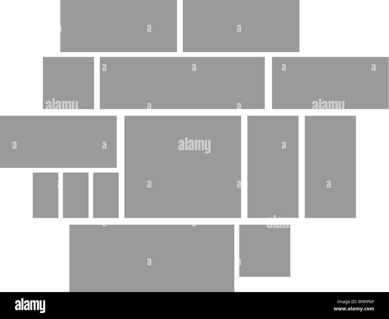 Vector frame for photos and pictures, photo collage, photo puzzle ...