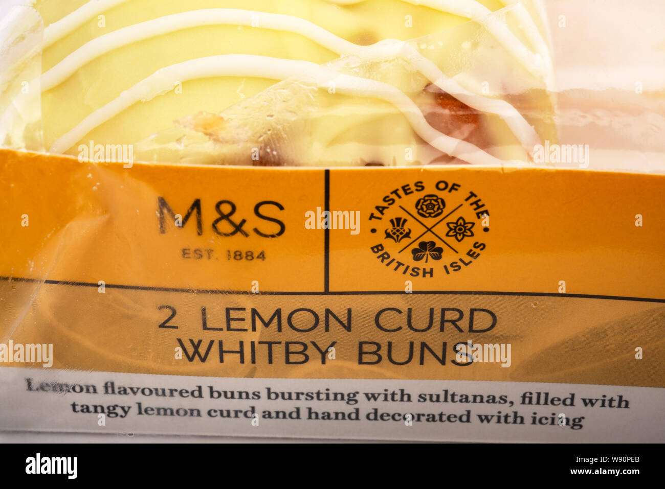 M&S lemon curd Whitby buns Stock Photo - Alamy