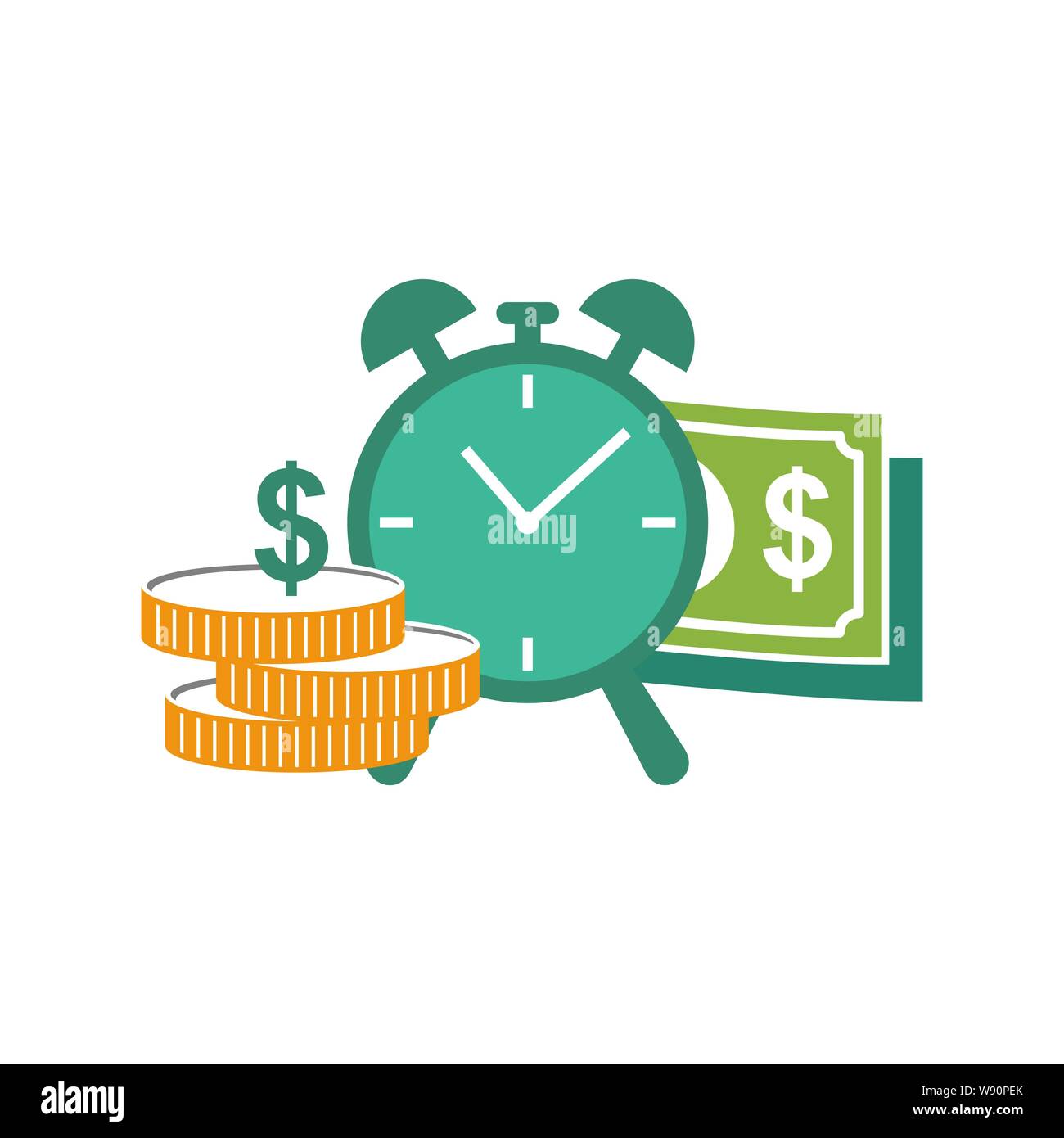 Calendar with payday calculator concept vector isolated illustration ...