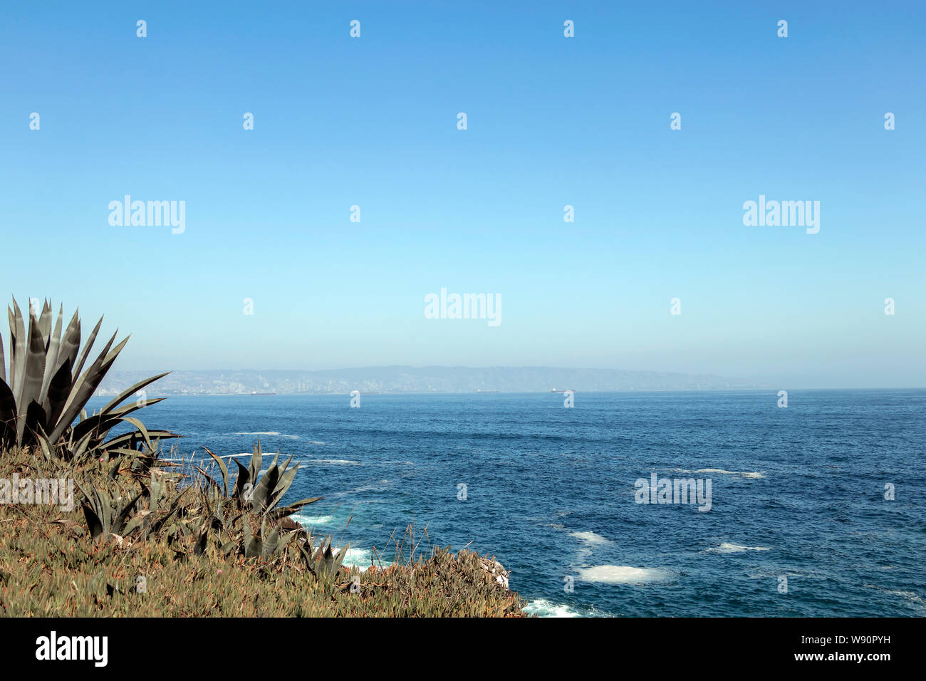 Roca Oceanica unusual rock formation rising out of cold Pacific ocean ...