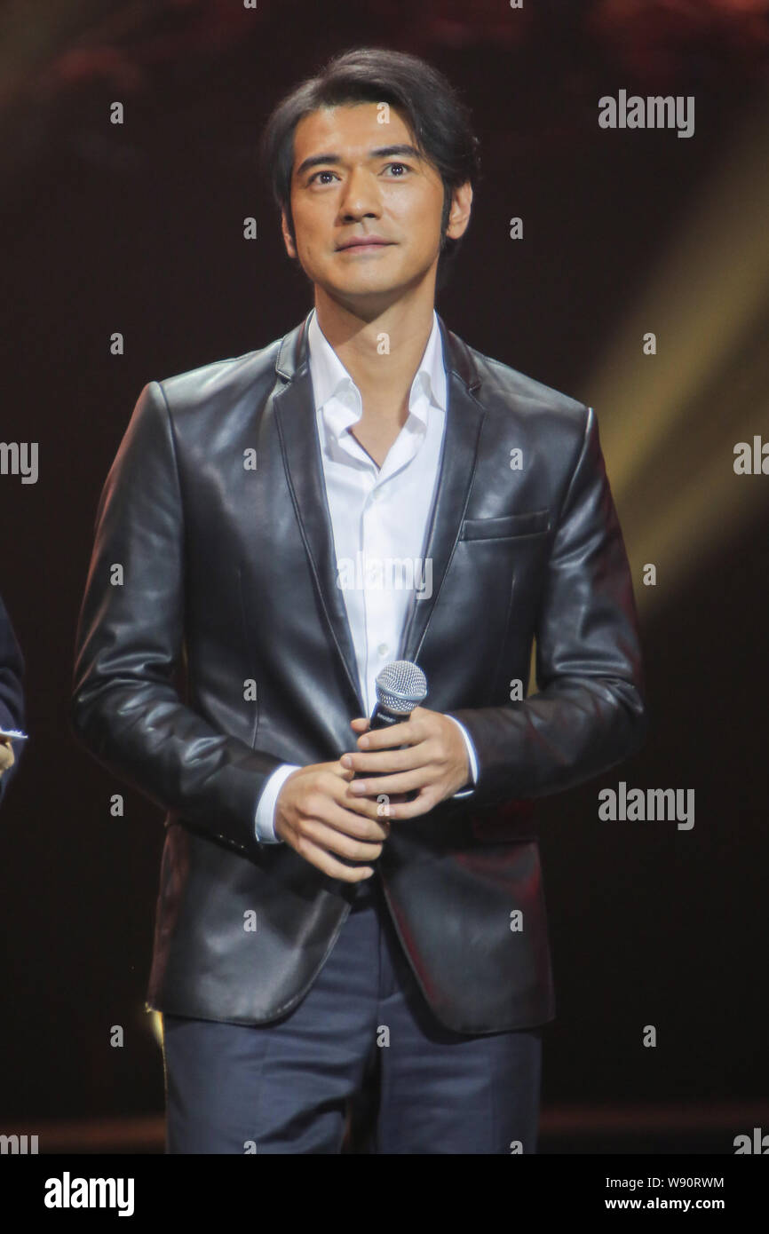 Taiwanese actor Takeshi Kaneshiro poses at the premiere of his new ...