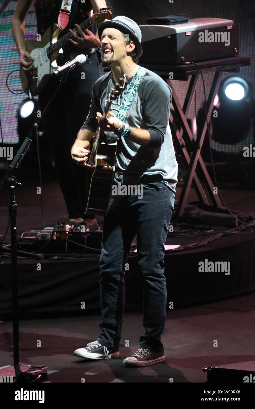 American singer-songwriter Jason Mraz performs during his concert in ...