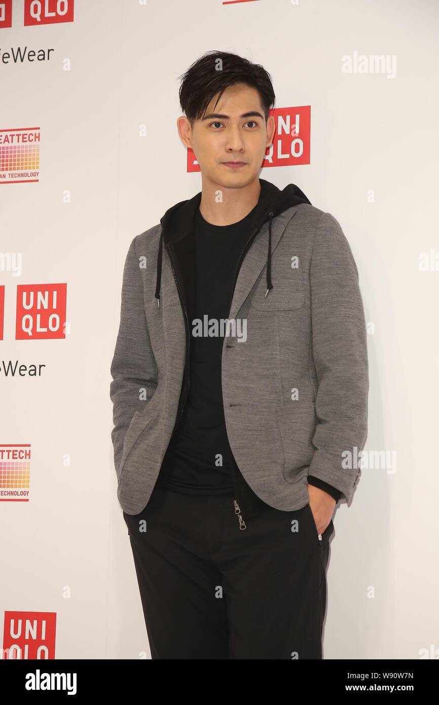 Taiwanese actor Vic Zhou poses at a promotional event for Uniqlo in ...