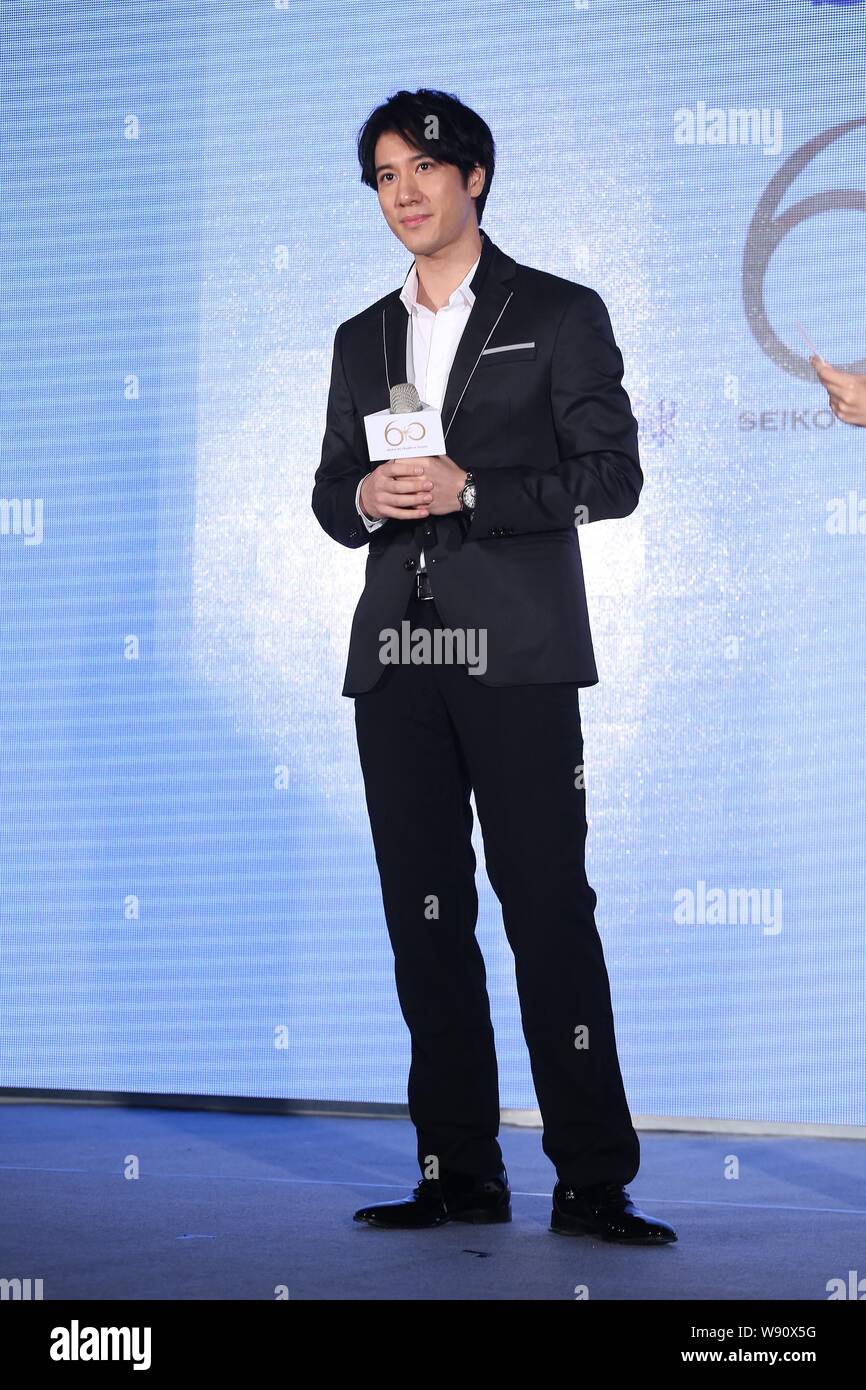 Taiwan-based American singer Leehom Wang poses at a press conference ...
