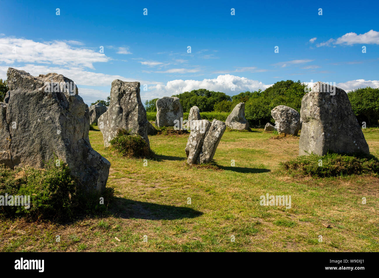 Standing stones, menhirs of Kerzerho, Erdeven, Morbihan, Bretagne ...