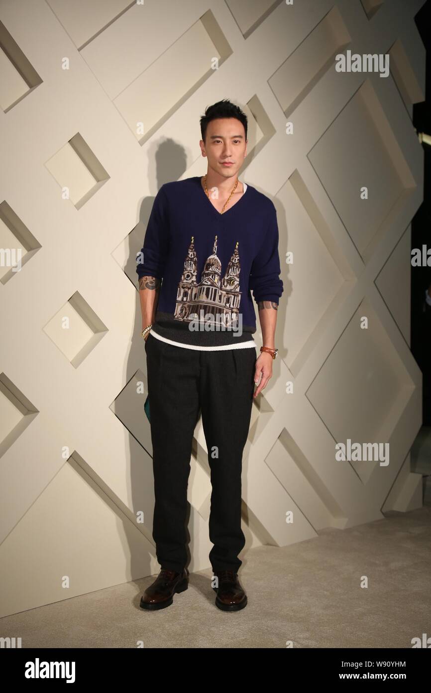 Taiwanese model and actor Sunny Wang poses during the Burberry "Art of ...