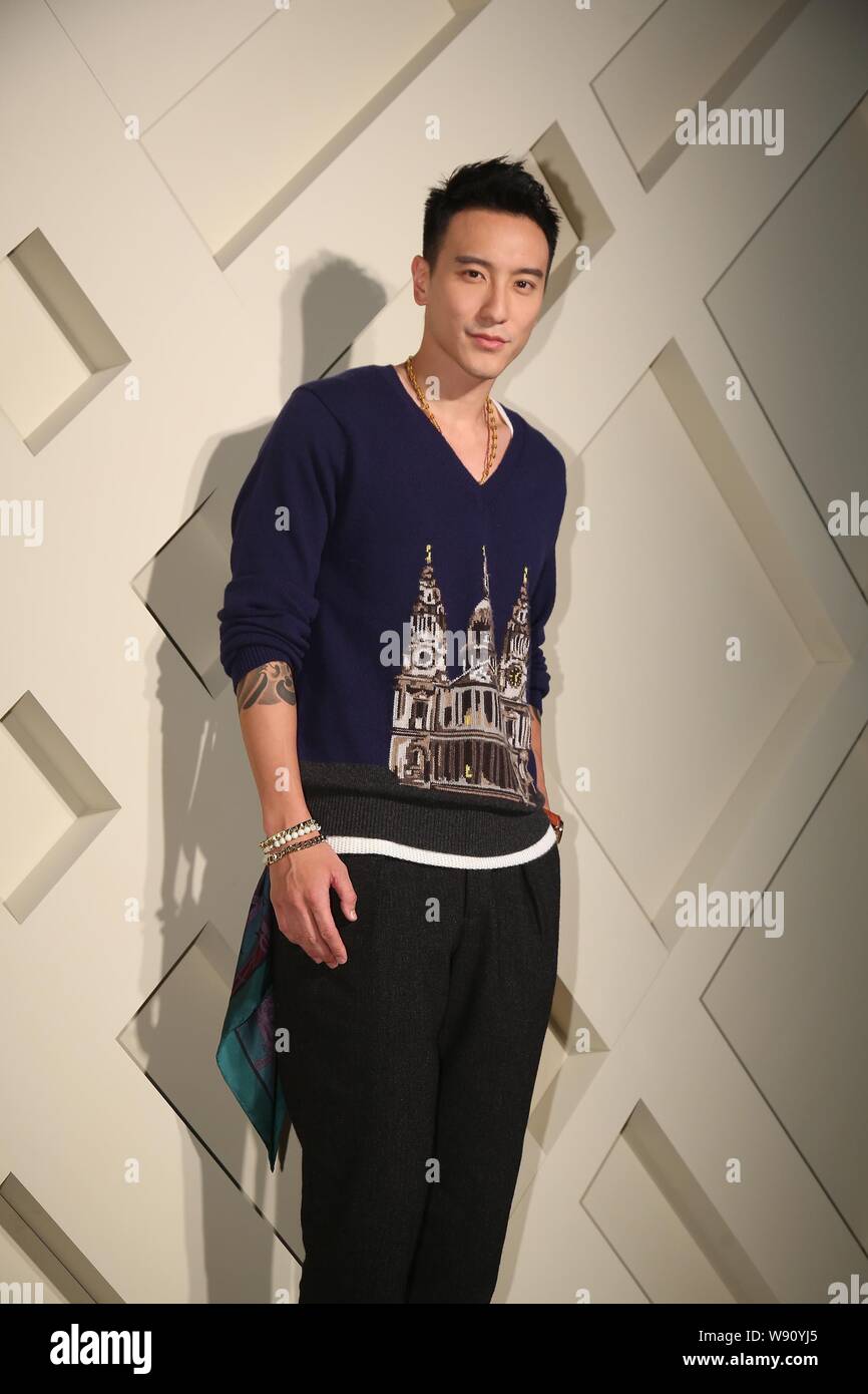 Taiwanese model and actor Sunny Wang poses during the Burberry "Art of ...