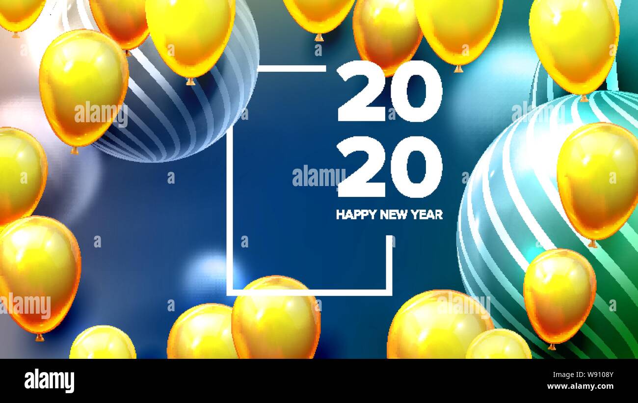 Bright Invite Card Happy New Year Banner Vector Stock Vector Image ...