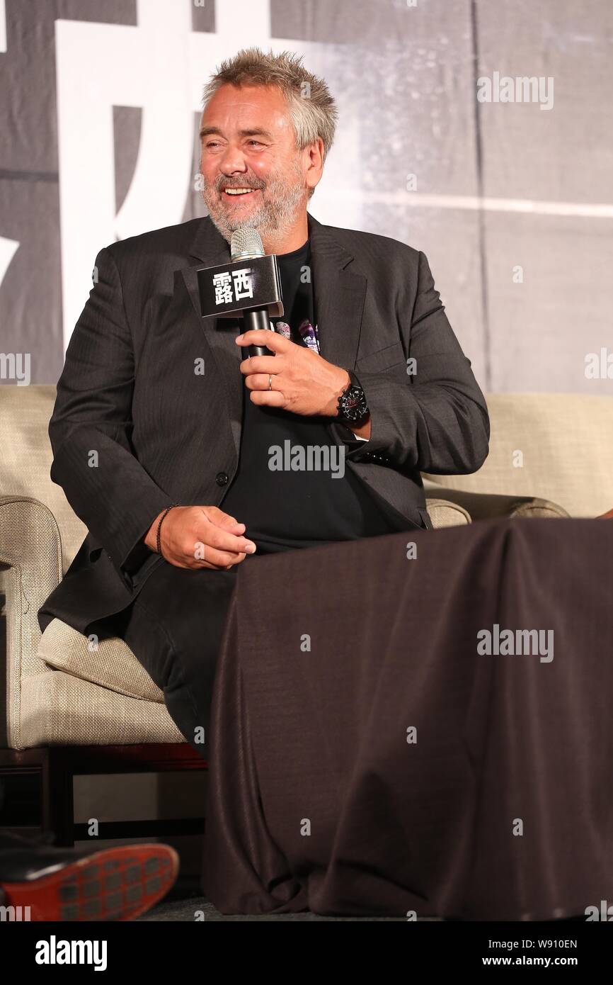 French director Luc Besson laughs during a press conference for his ...