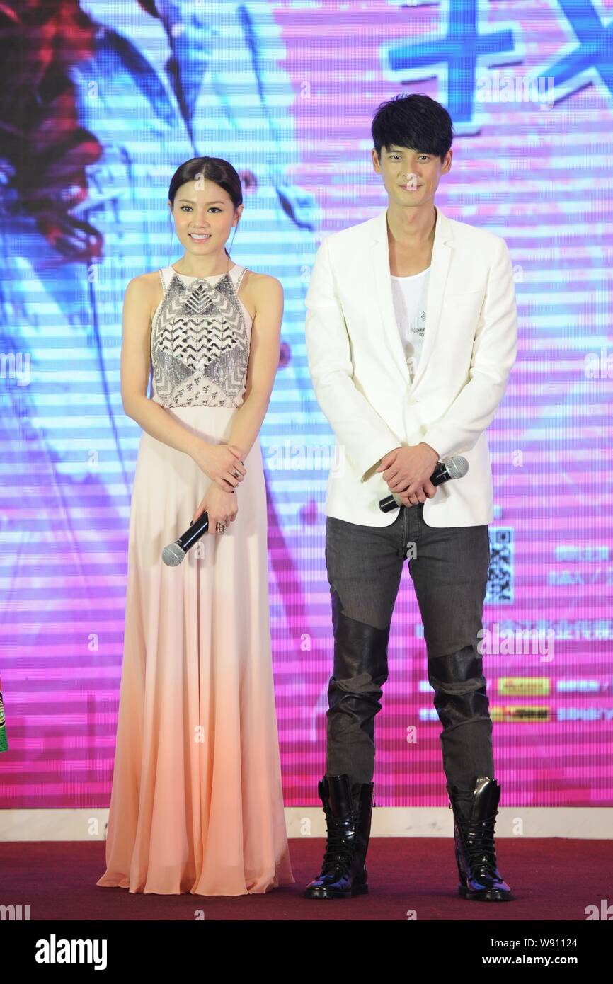 Hong Kong model and actress Chrissie Chau, left, Taiwanese model and ...