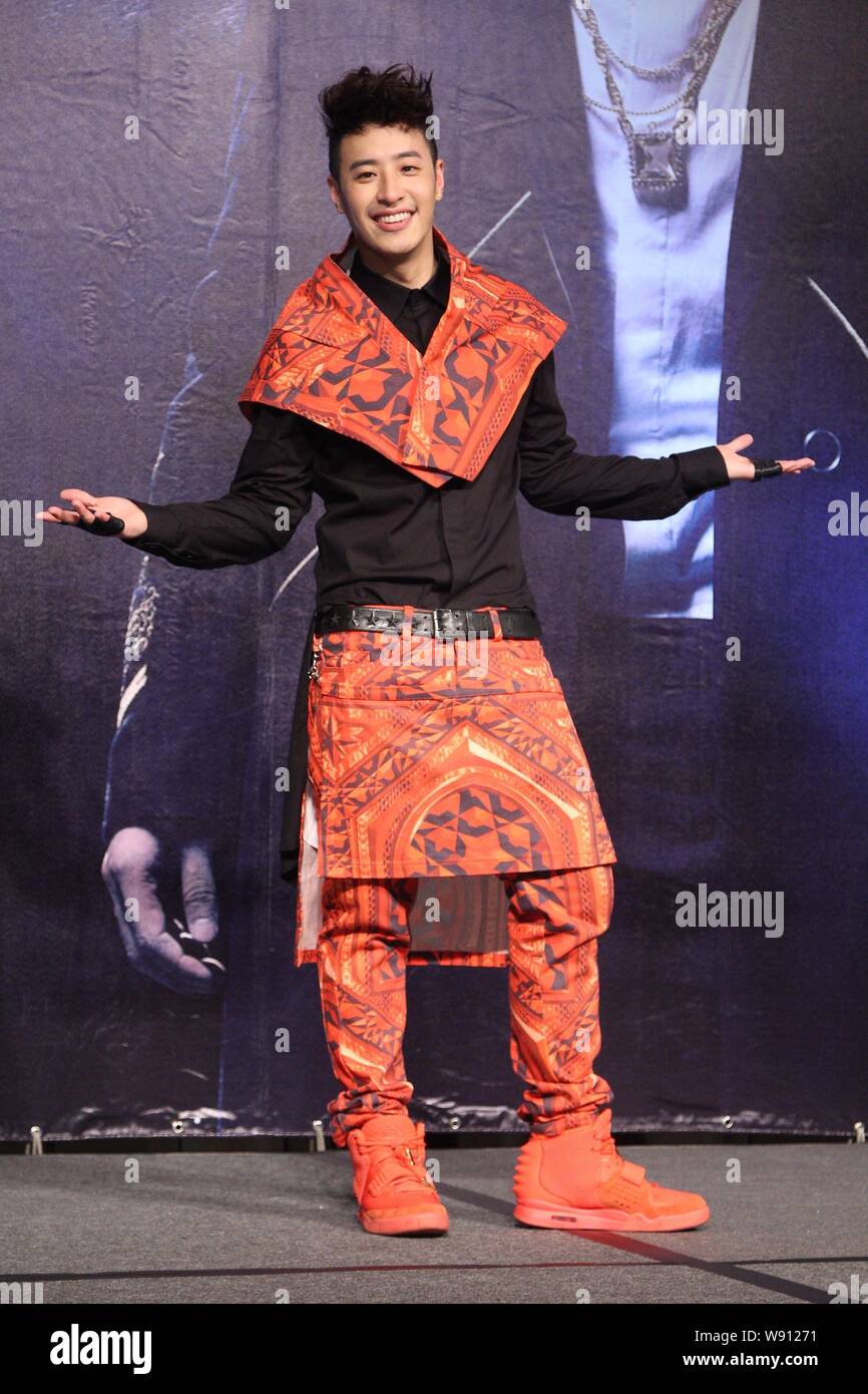 Taiwanese singer Wilber Pan poses during a press conference for his new ...