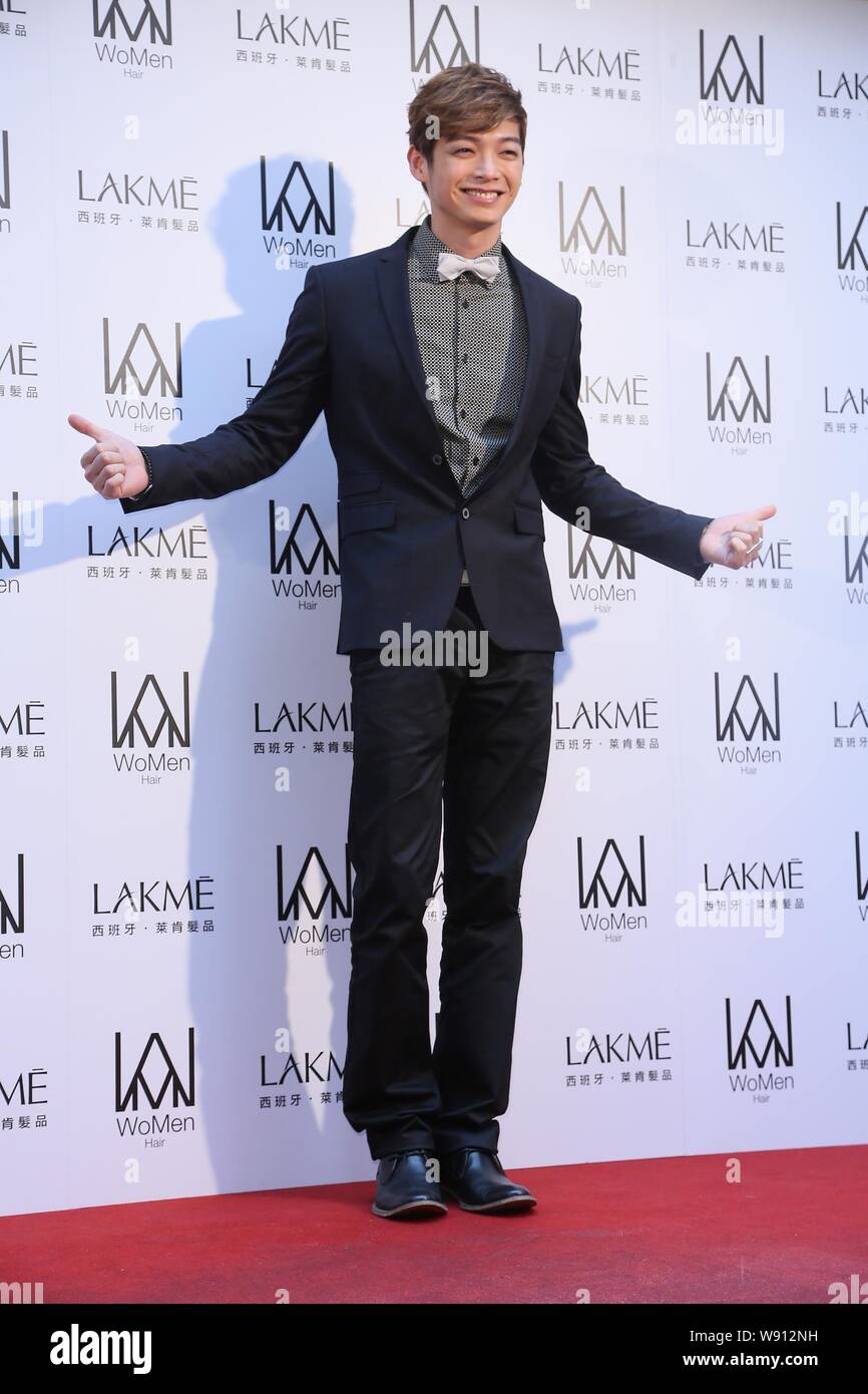 Calvin Chen of Taiwanese boy group Fahrenheit poses at the opening ...