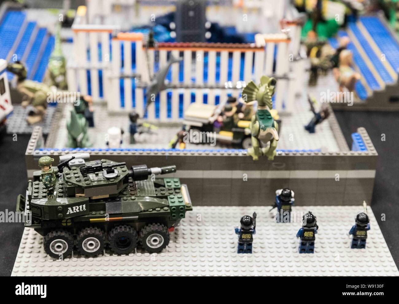 Canberra, Australia. 11th Aug, 2019. LEGO works themed on Jurassic ...