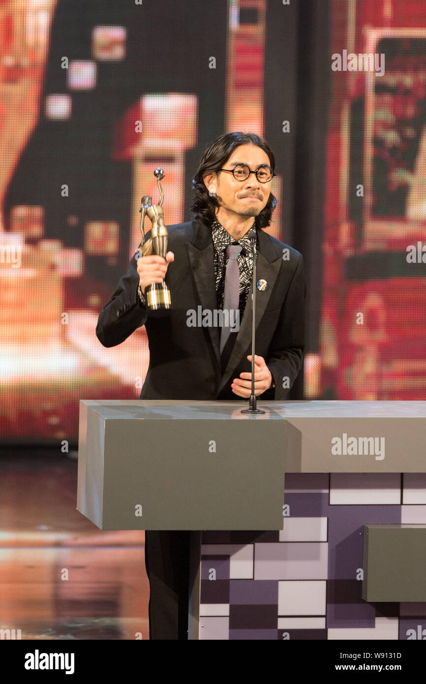 Hong Kong director Adam Wong speaks after winning the Best New Director ...
