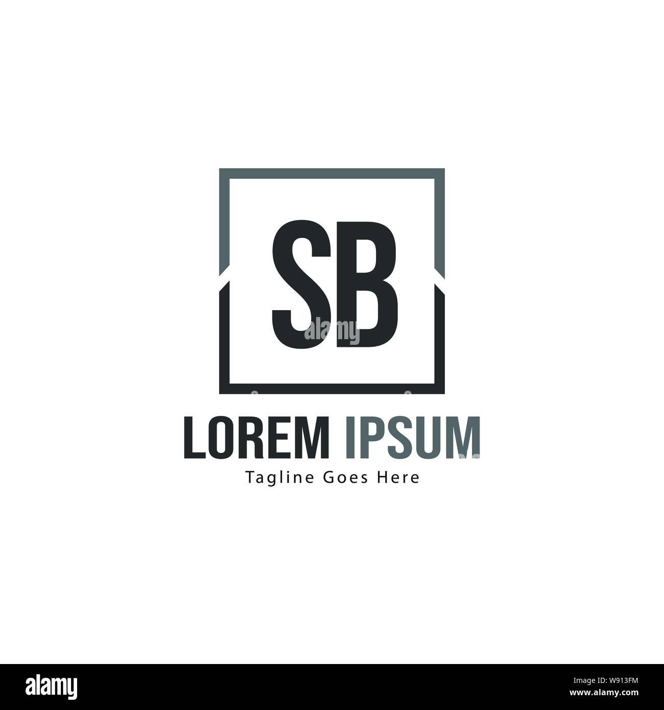 Initial SB logo template with modern frame. Minimalist SB letter logo ...