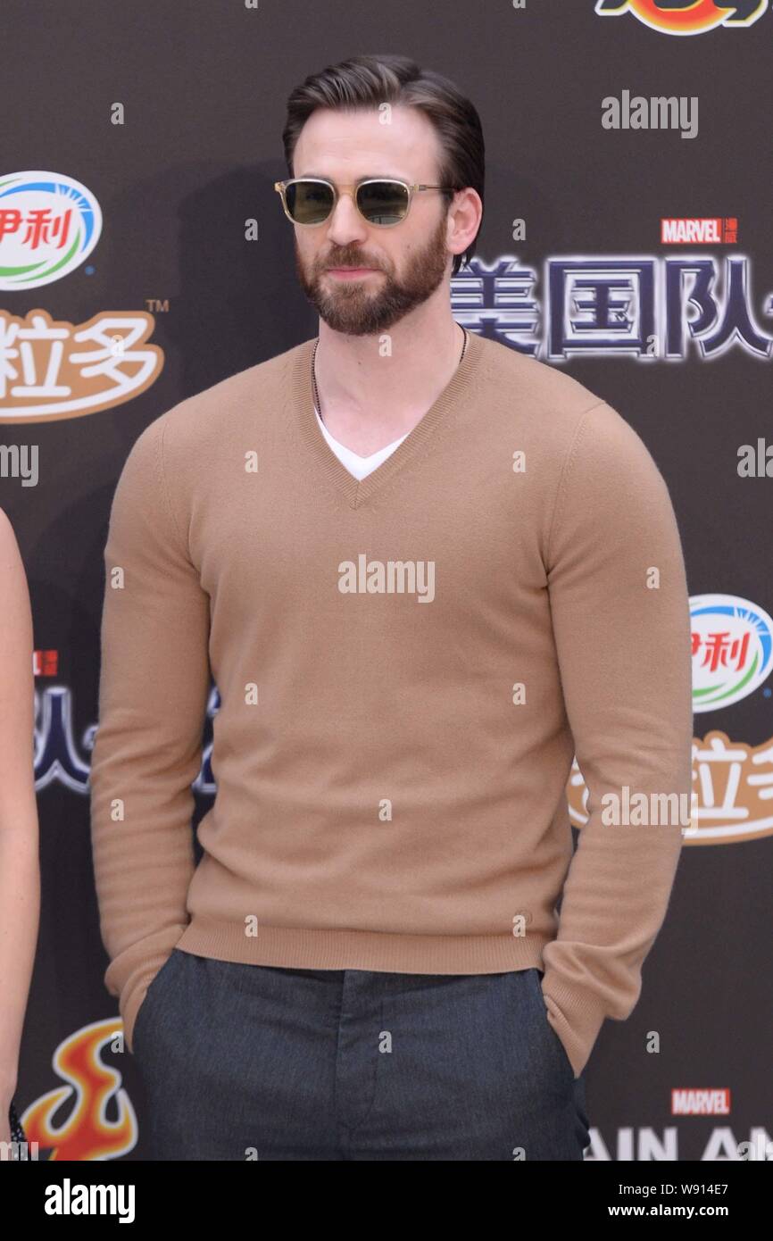 American actor Chris Evans poses during a press conference for his new ...