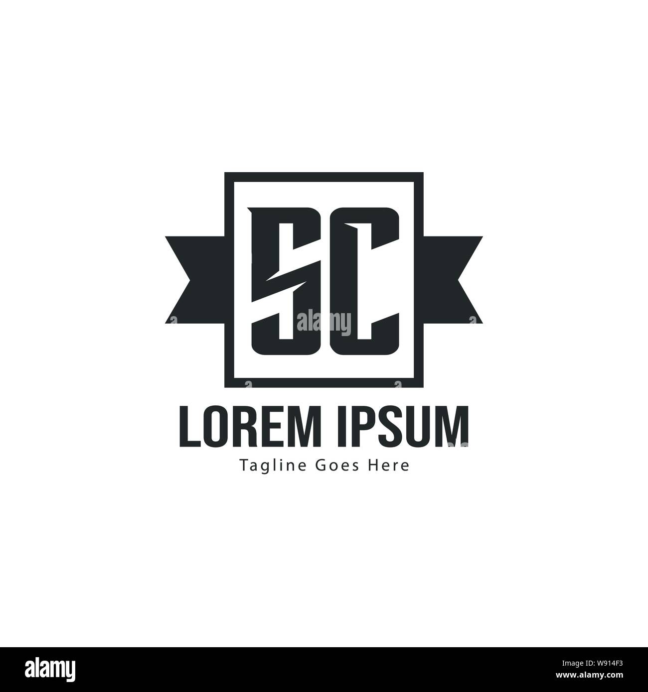 Initial SC logo template with modern frame. Minimalist SC letter logo ...