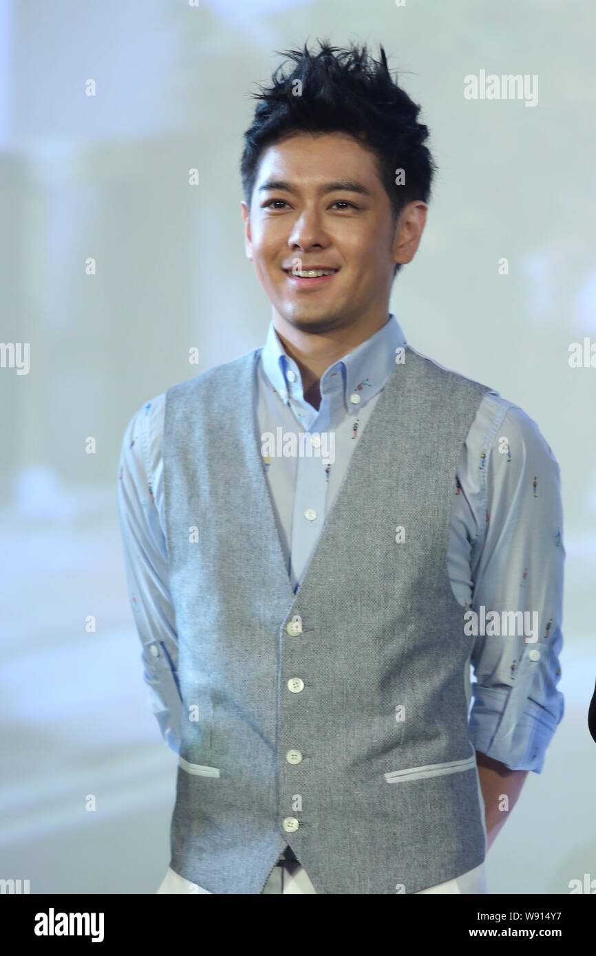 Taiwanese singer and actor Jimmy Lin smiles during a premiere for his ...