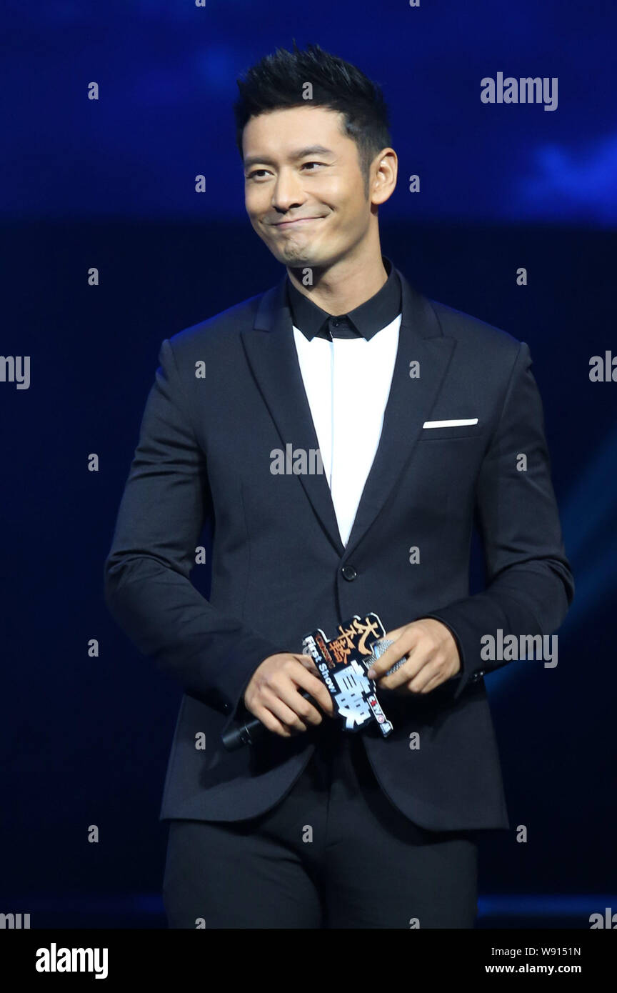 Chinese actor Huang Xiaoming poses at the premiere of his new movie ...