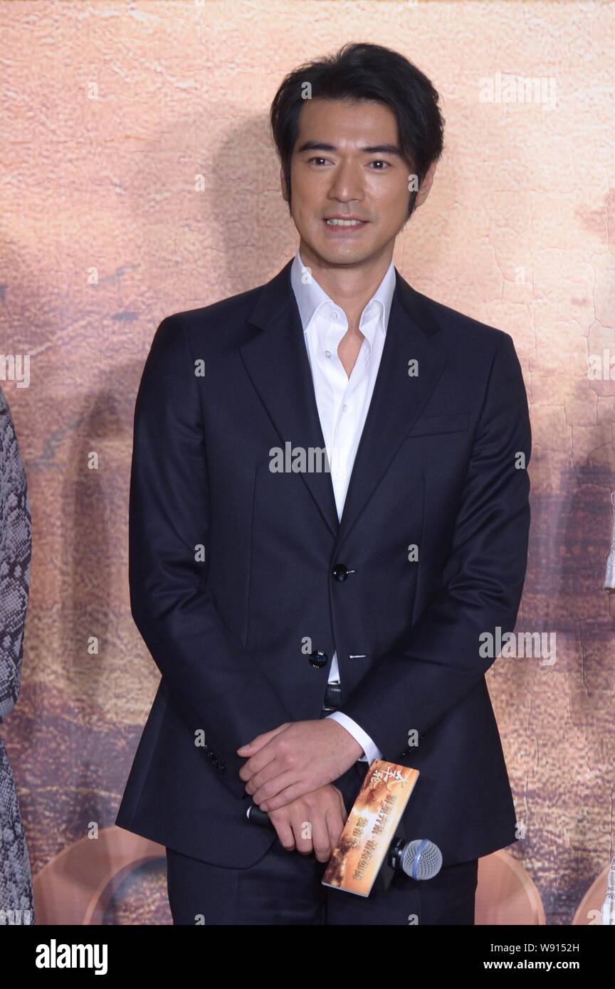 Taiwanese actor Takeshi Kaneshiro poses at the press conference for the ...