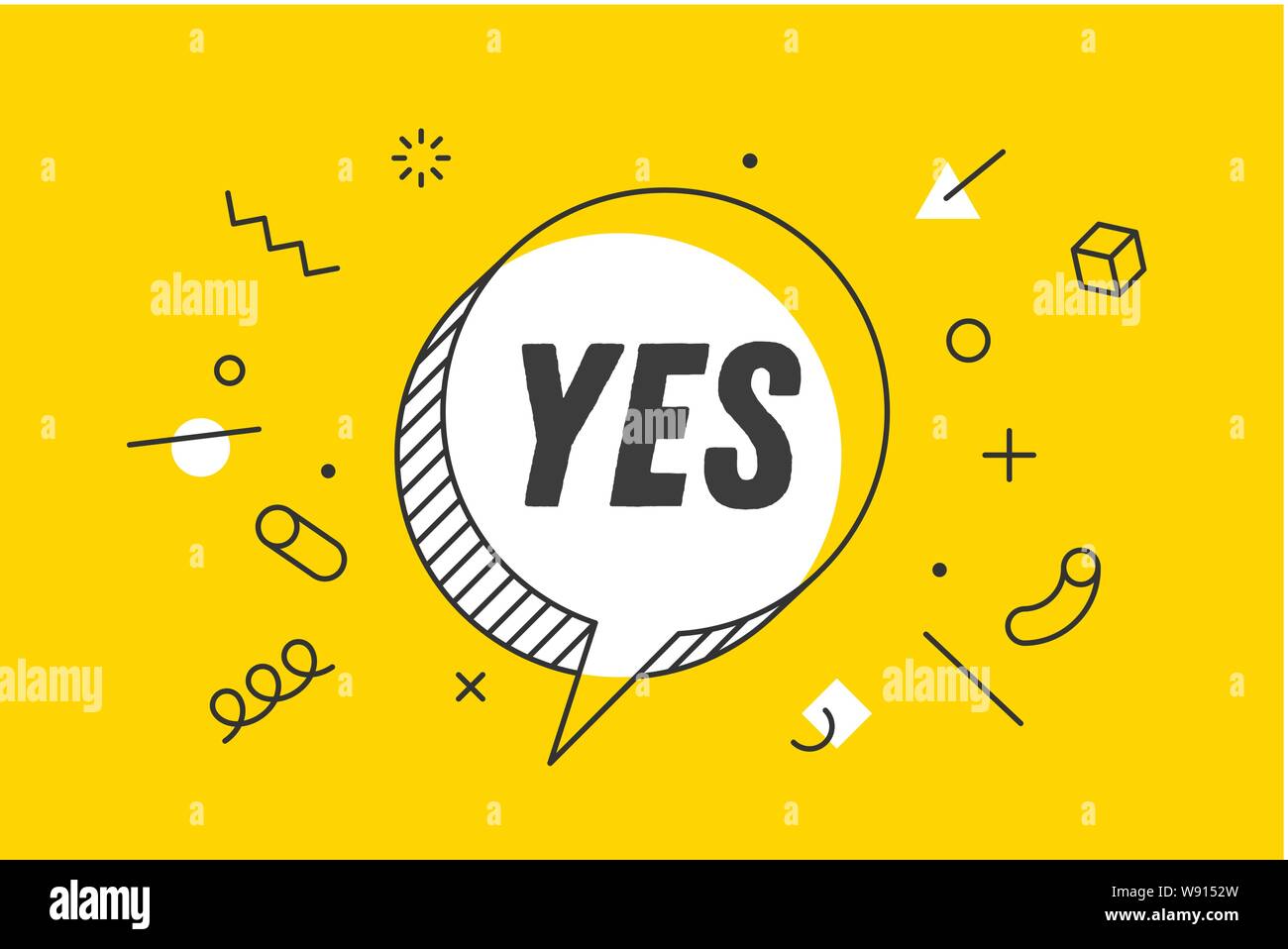 YES. Banner, speech bubble, poster and sticker concept Stock Vector ...