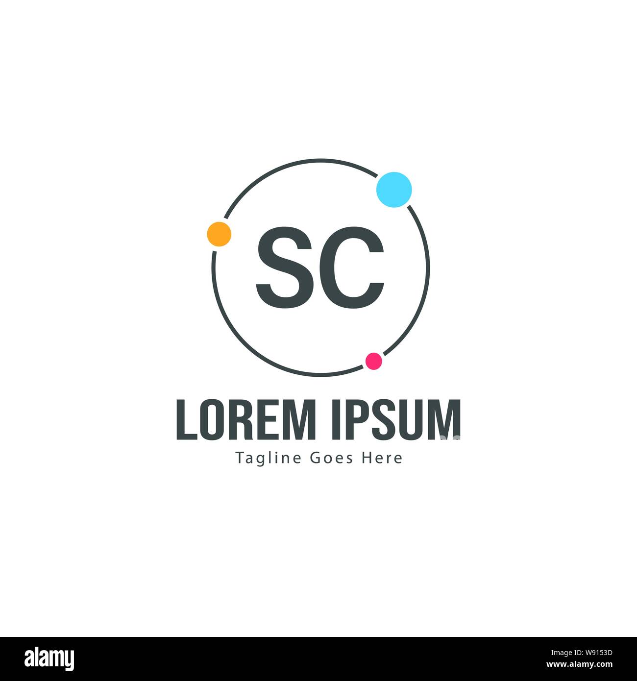 Initial SC logo template with modern frame. Minimalist SC letter logo ...