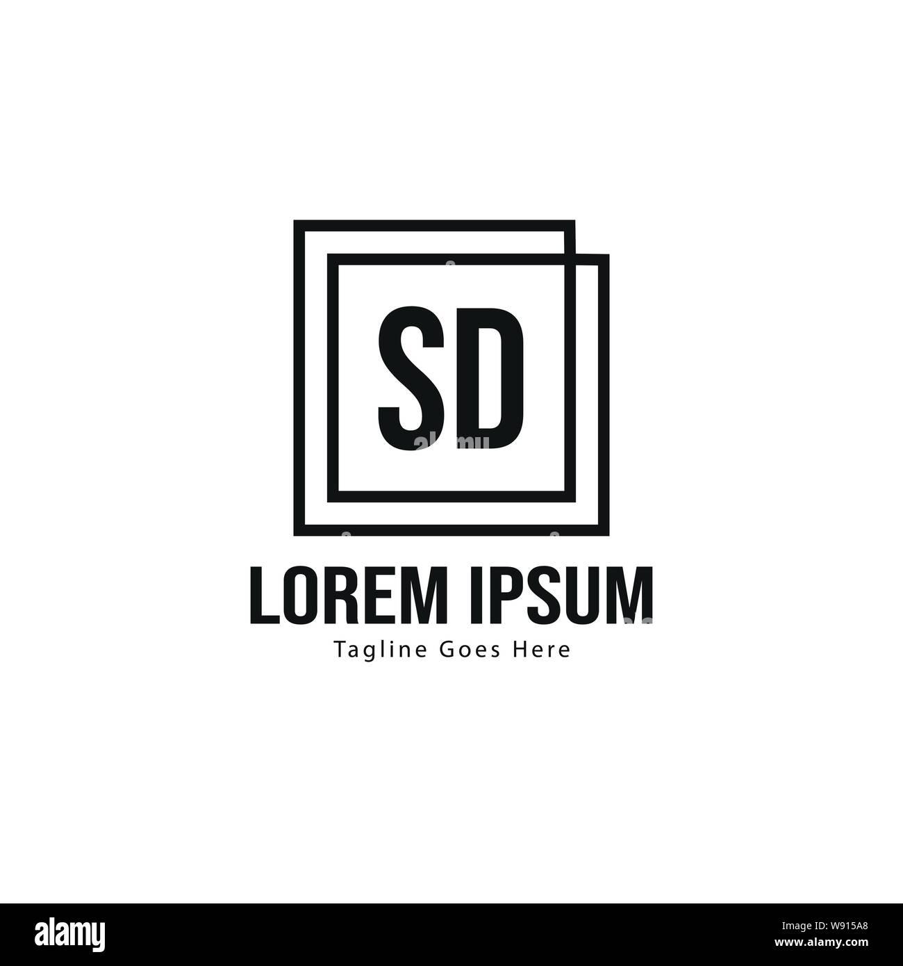 Initial SD logo template with modern frame. Minimalist SD letter logo ...