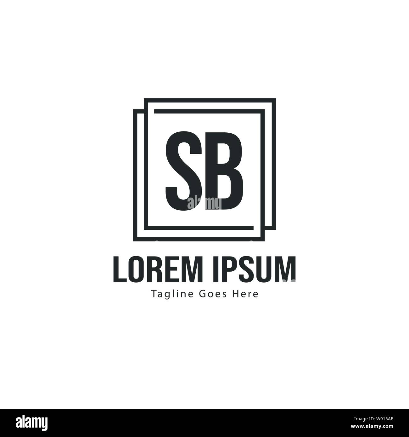 Initial SB logo template with modern frame. Minimalist SB letter logo ...
