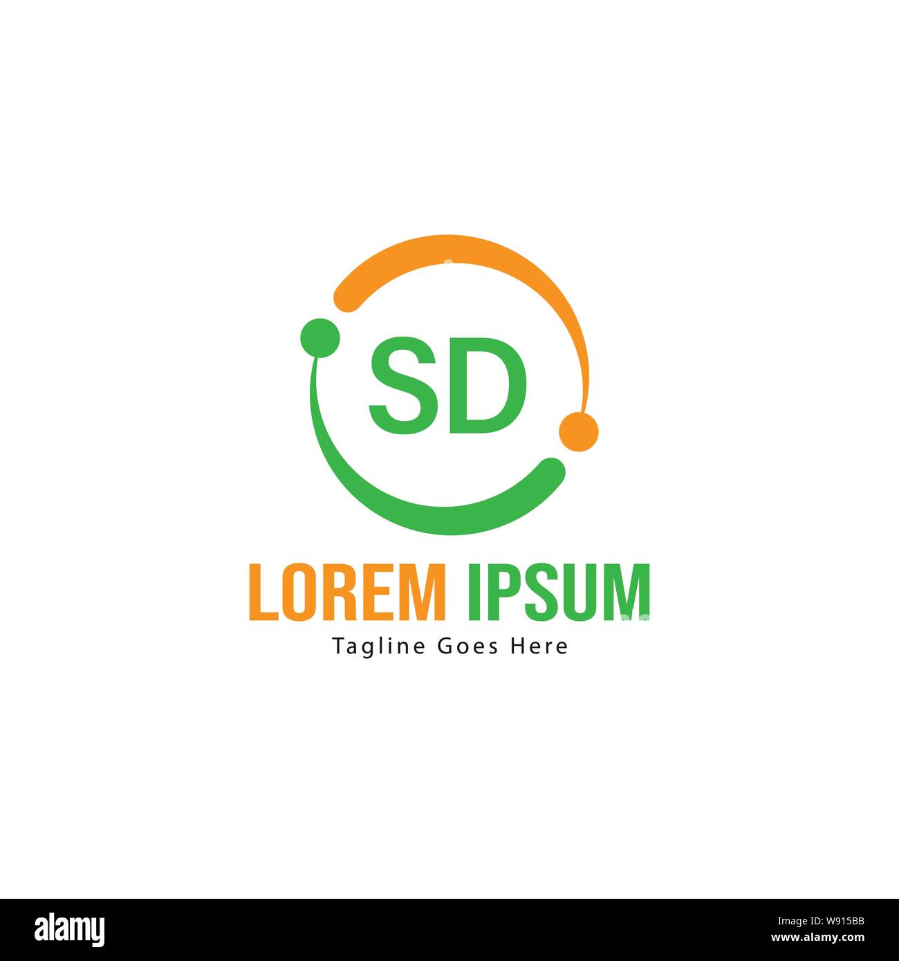 Initial SD logo template with modern frame. Minimalist SD letter logo ...