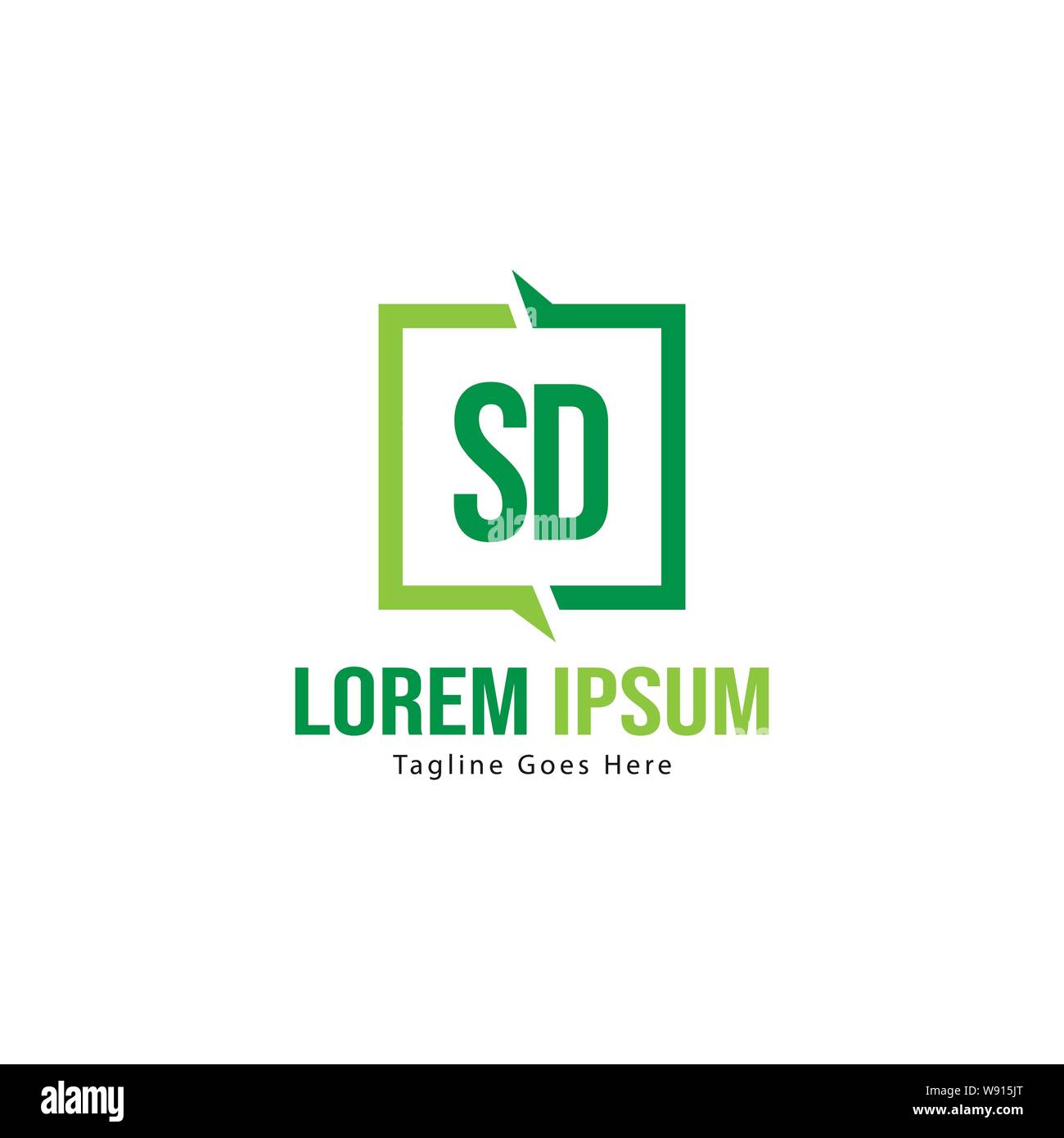 Initial SD logo template with modern frame. Minimalist SD letter logo ...